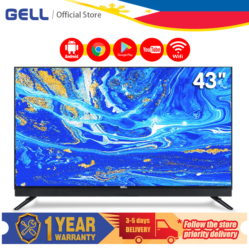 GELL 43 inch Android Smart TV flat screen led tv Android TV Frameless ...