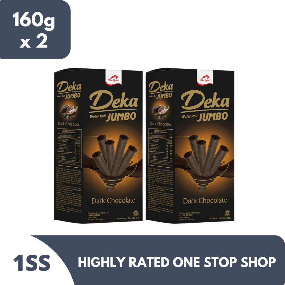 Deka Wafer Roll Jumbo Dark Chocolate (10's) 160g x 2 | Lazada PH