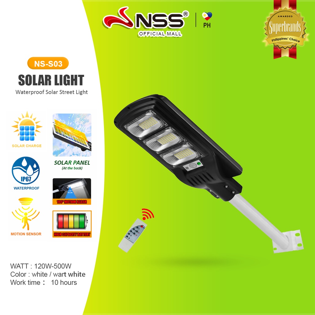 NSS Solar Street Light IP67 Waterproof Light Solar Light with Remote ...