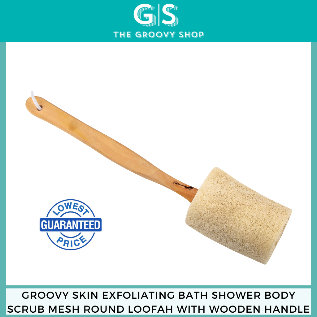 Groovy Skin Exfoliating Bath Shower Body Scrub Mesh Round Loofah with ...
