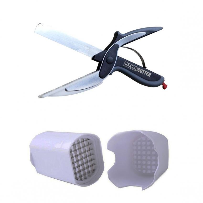 HomeChum 2 in 1 Clever Cutter Knife & Cutting Board Scissors Slicers ...