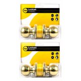 Yale Door Knob 5-Pin Tumbler Cylinder Lockset VCA5127 U3 60BS (Gold ...