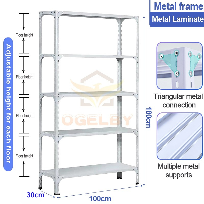 OGELBY Triangular Steel Shelf 5 Layer Rack Metal Rack Steel Storage ...