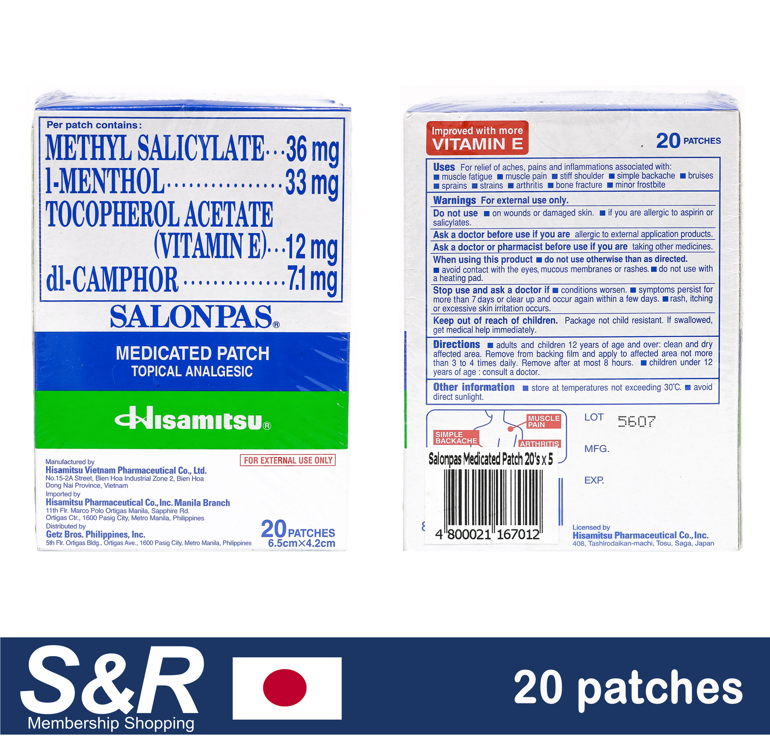 Hisamitsu Salonpas Medicated Patch 100 patches | Lazada PH