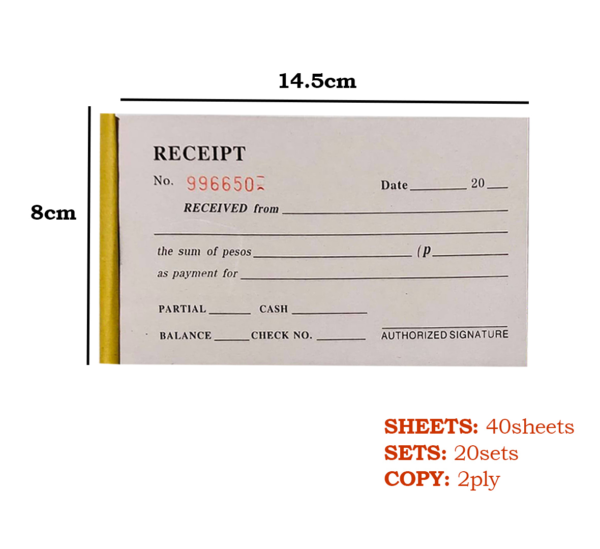 Temporary / acknowledgement Receipt Resibo carbonize 2 ply | Lazada PH