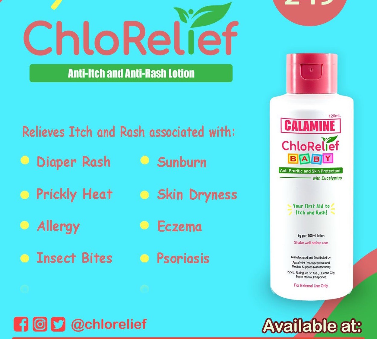 ChloRelief Baby Anti-Itch and Anti Rash Lotion 120ml | Lazada PH