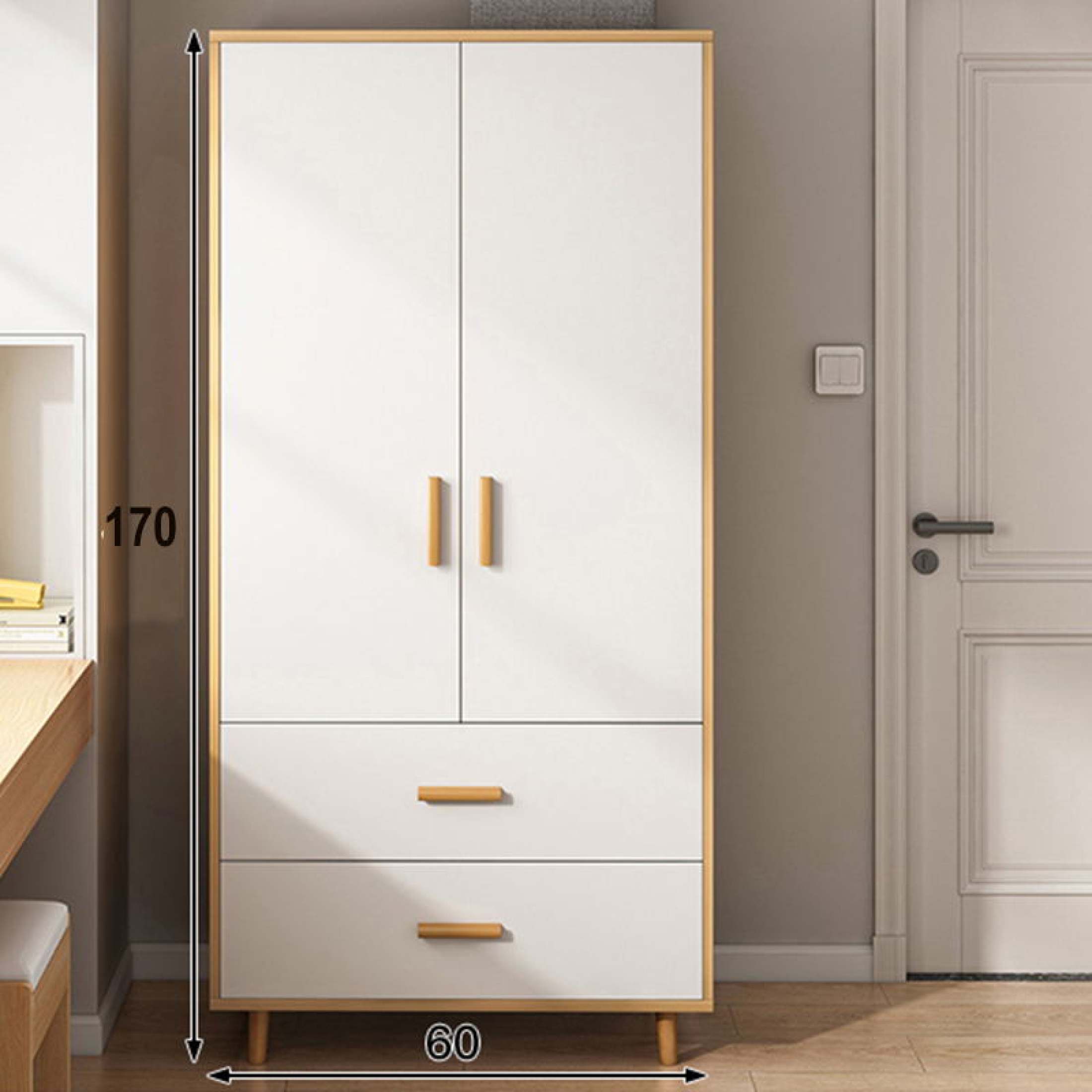 Wooden Wardrobes Clothing Storage Cabinets with Drawers Bedroom Double ...