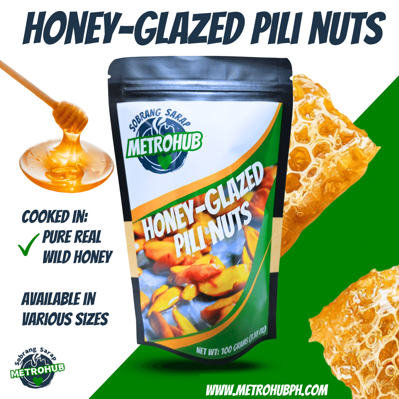 Pili Nuts - Honey Glazed Pili Nuts, Pure, Wild, and Real Honey - Super ...