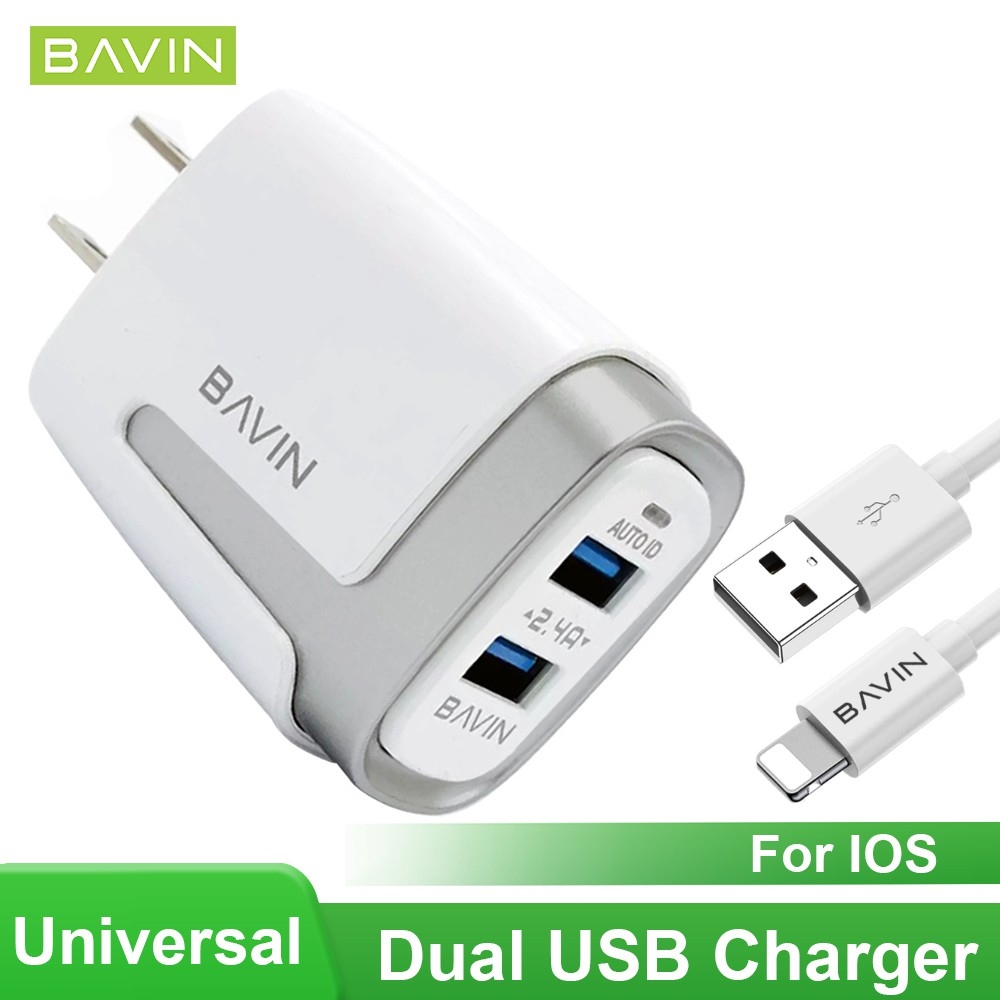 BAVIN PC567 2.4A Universal Dual Quick Charge USB Port Adapter Travel ...