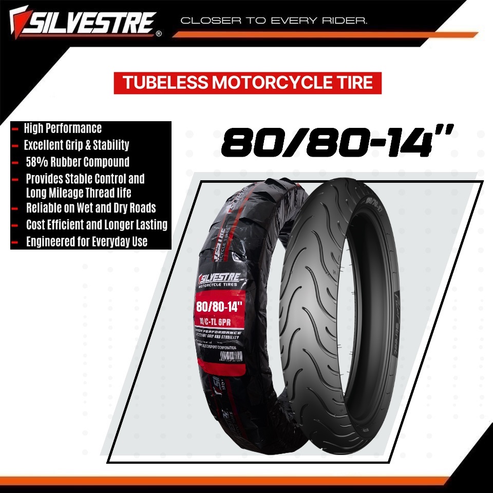 SILVESTRE Tubeless Motorcycle Tire High Performance Street Tires 58% ...