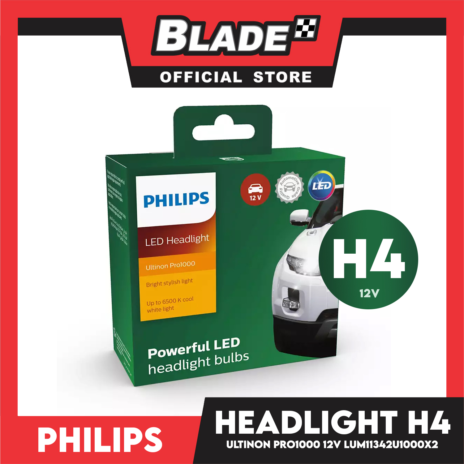 Philips Led Headlight Bulb Ultinon Pro1000 LED-HL H4 Bright Stylish ...