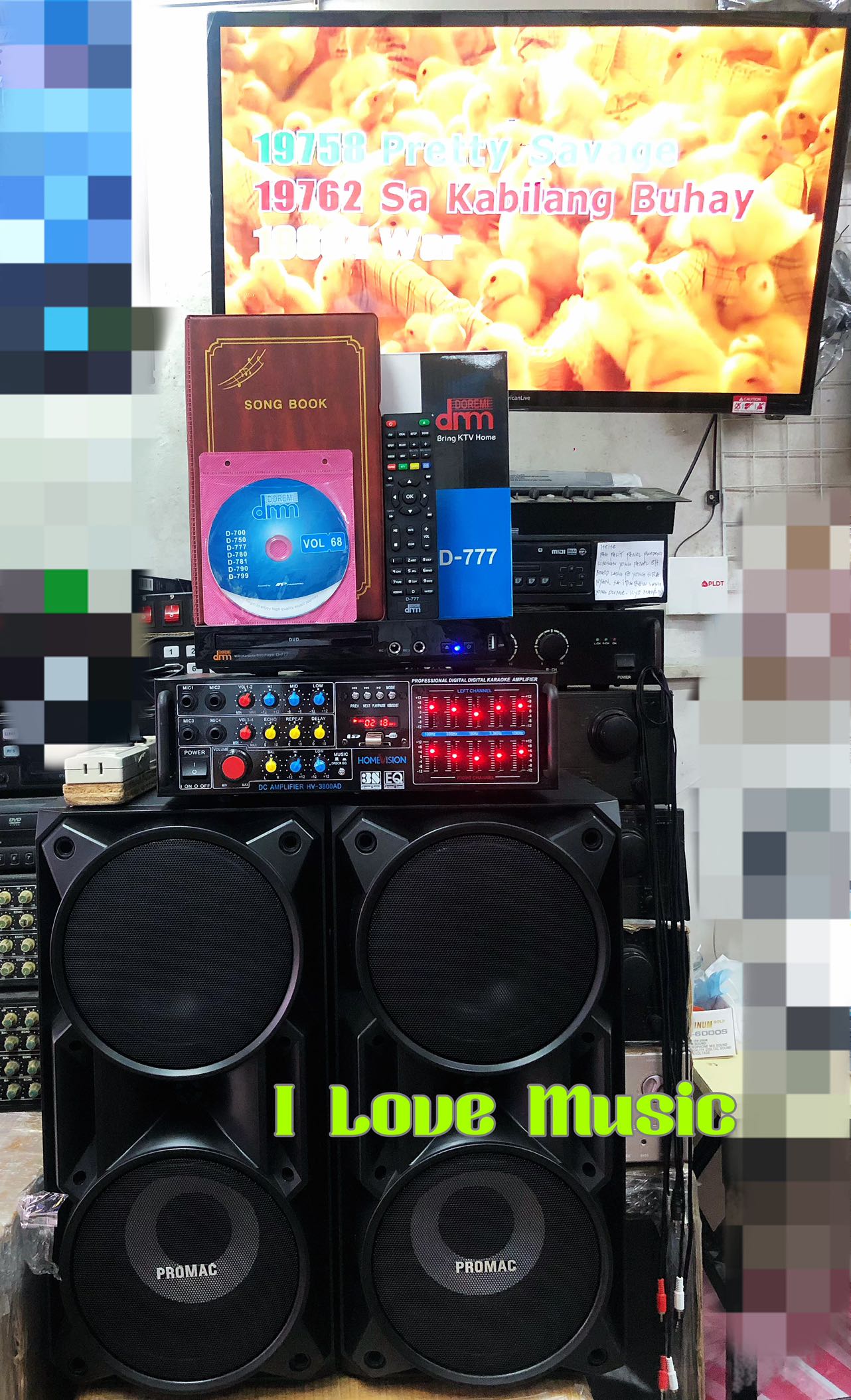 Videoke/Karaoke set Promac speaker amplifier with megapro doremi midi ...
