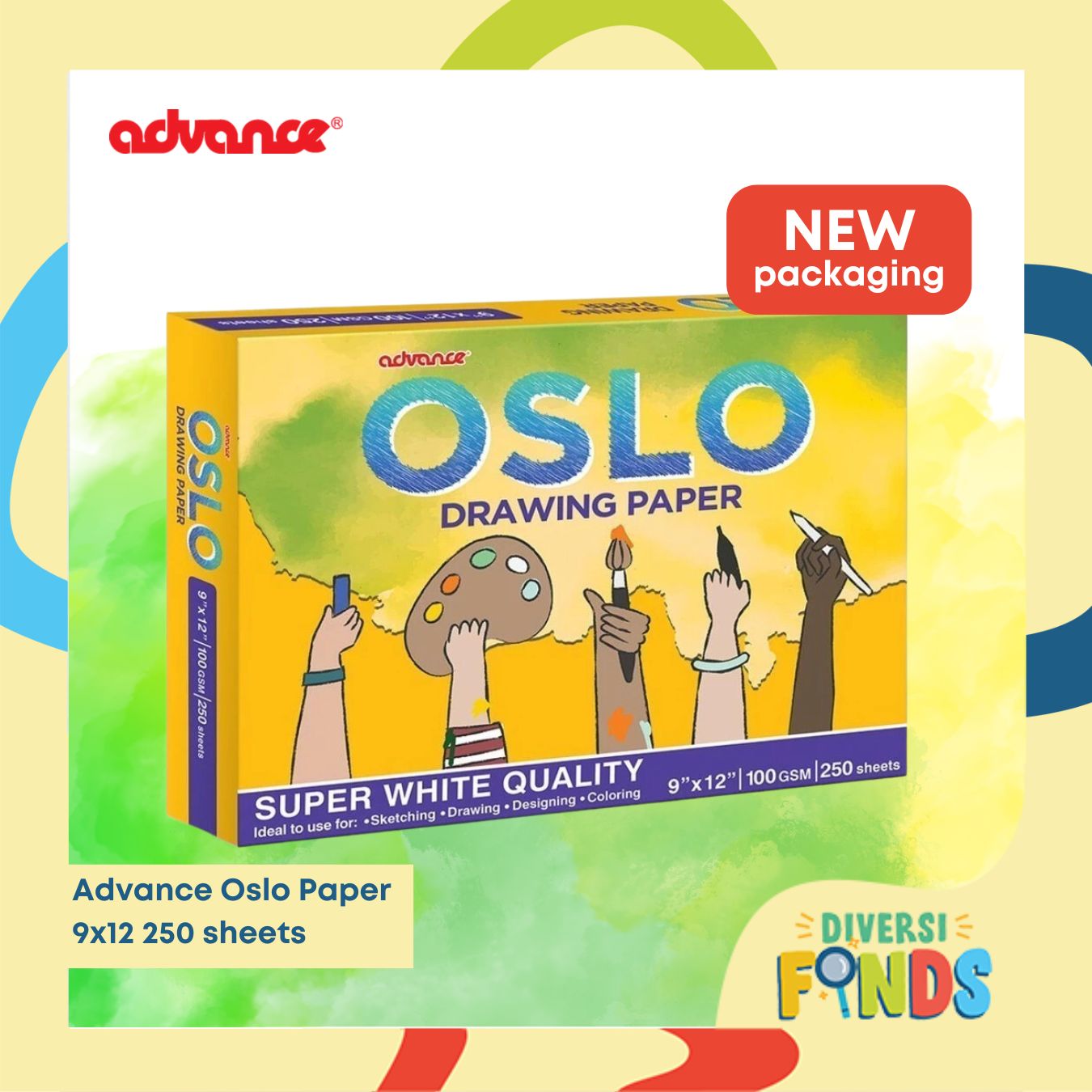 Advance Oslo Paper 9 x 12 100 GSM 1 ream 250 sheets | Lazada PH