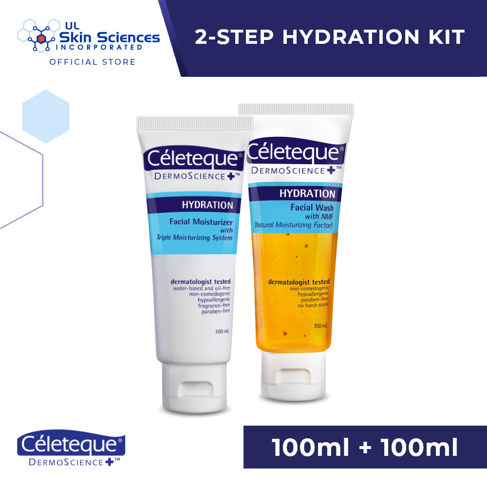 Celeteque 2-Step Hydration Kit (Hydration Facial Wash 100ml + Hydration ...