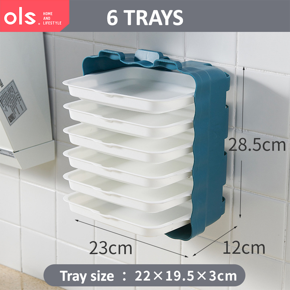 OLS Wall Mount Meal Preparation Storage Rack Multi-Layers Kitchen Space ...