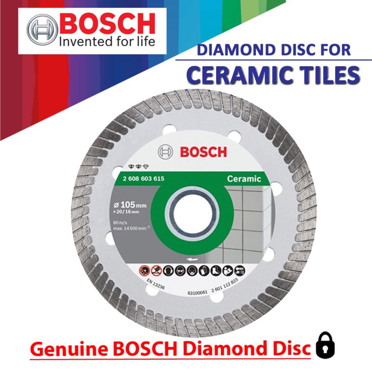 Bosch 4-inch Fast Speed Clean Cut Diamond Disc for Ceramic ( 2608603615 ...