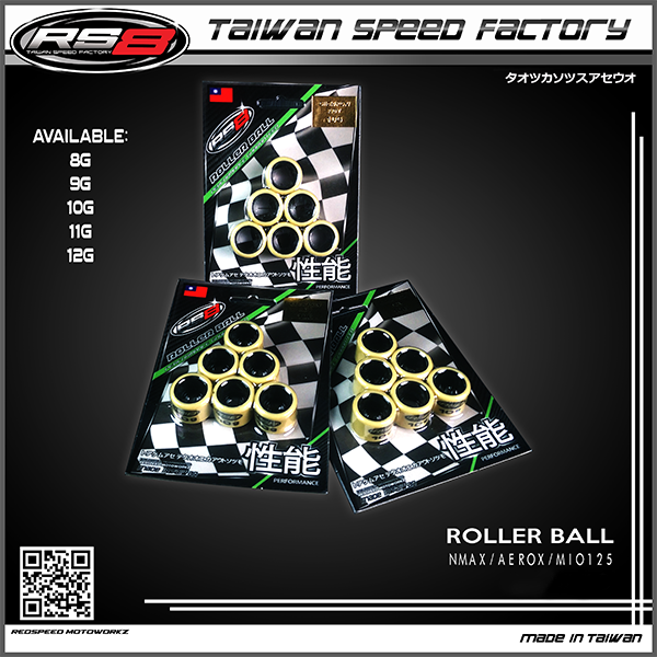 RS8 ROLLER BALL NMAX/AEROX/MIO125/M3(8G,9G,10G,11G,12G) | Lazada PH