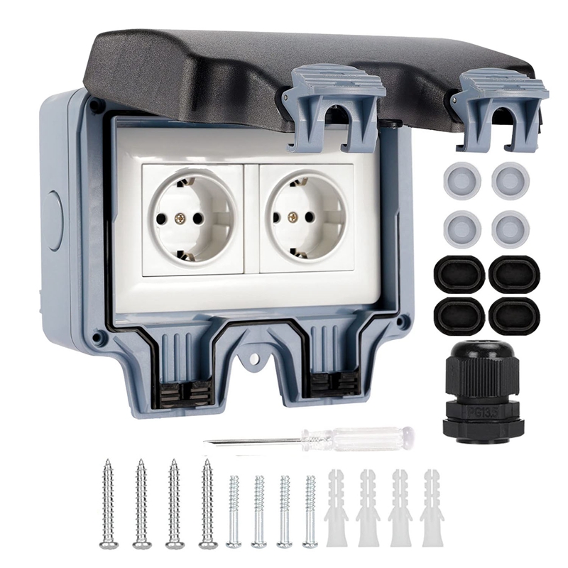 Outdoor Socket Waterproof-Outdoor Socket Garden Socket 16A Double ...