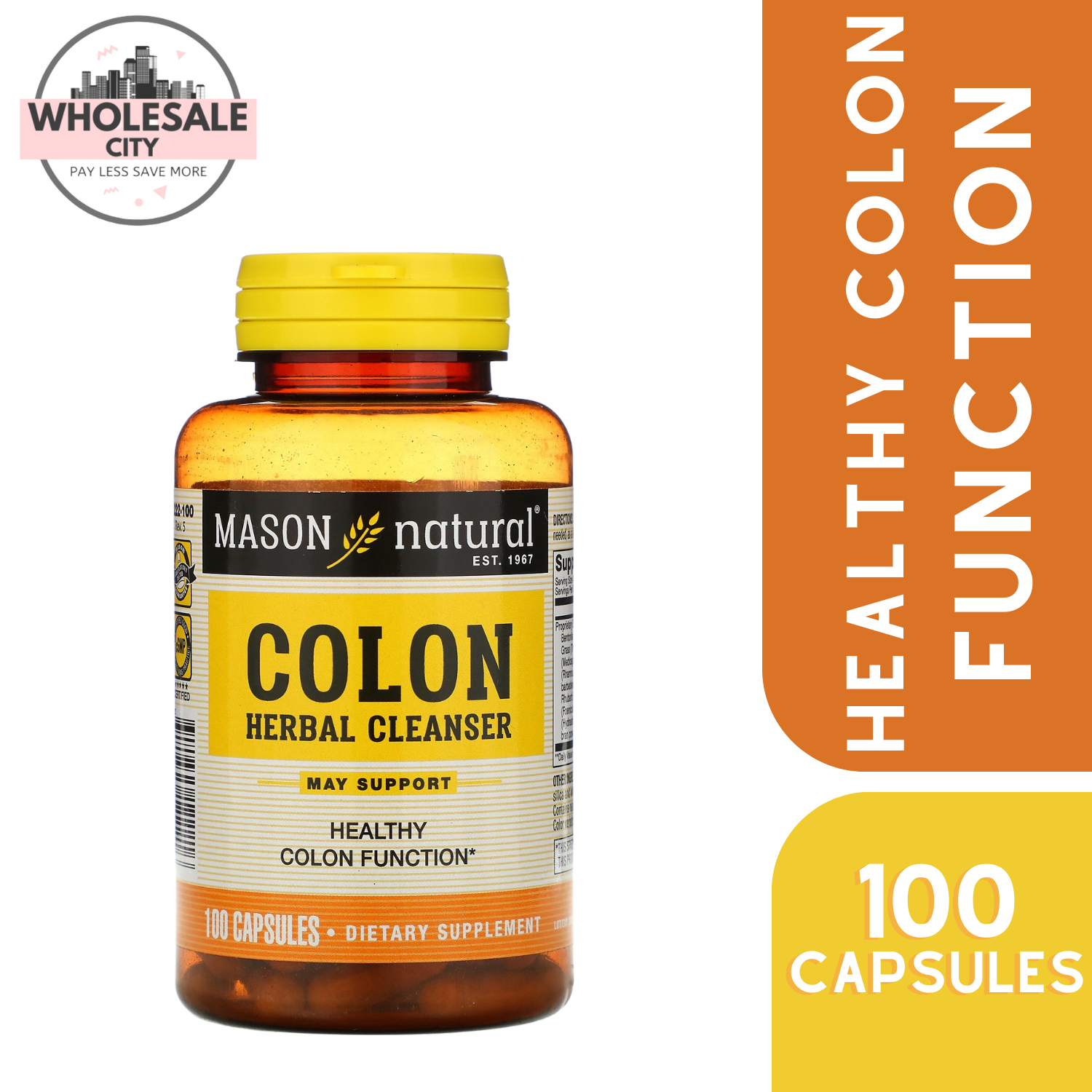 Mason Natural Herbal Colon Cleanser 100 capsules | Lazada PH