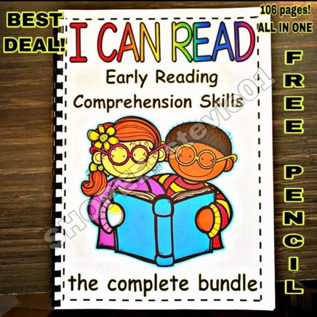 I CAN READ - Early Reading Comprehension Skills WORKBOOK/WORKSHEETS ...