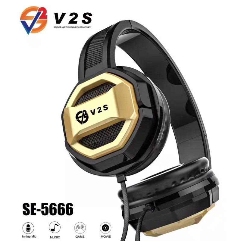 V2S SE5777 3.5mm Wired Gaming Headset Foldable Wired Adjustable Headset ...