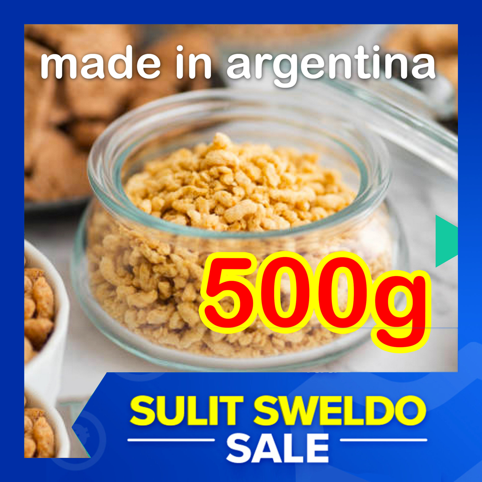 500g Vegan Food Product TVP TEXTURED VEGETABLE PROTEIN Chunks Argentina ...