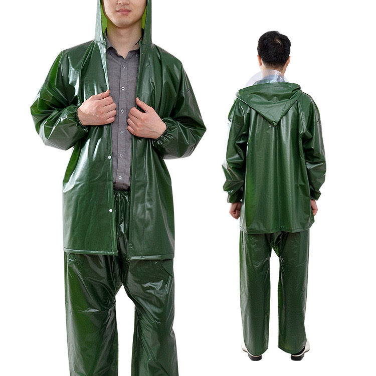 Waterproof Pvc Raincoat Set With Thick Material And Separable Design ...