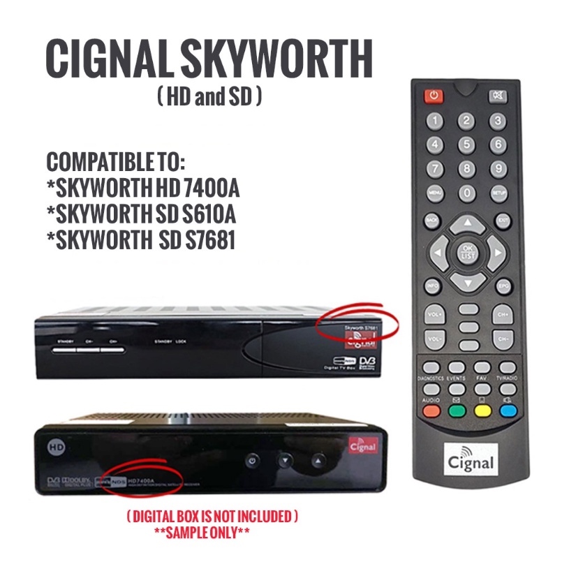 Cignal Remote Control Replacement for Skyworth/GUA/Arion/Satlite HD TV ...