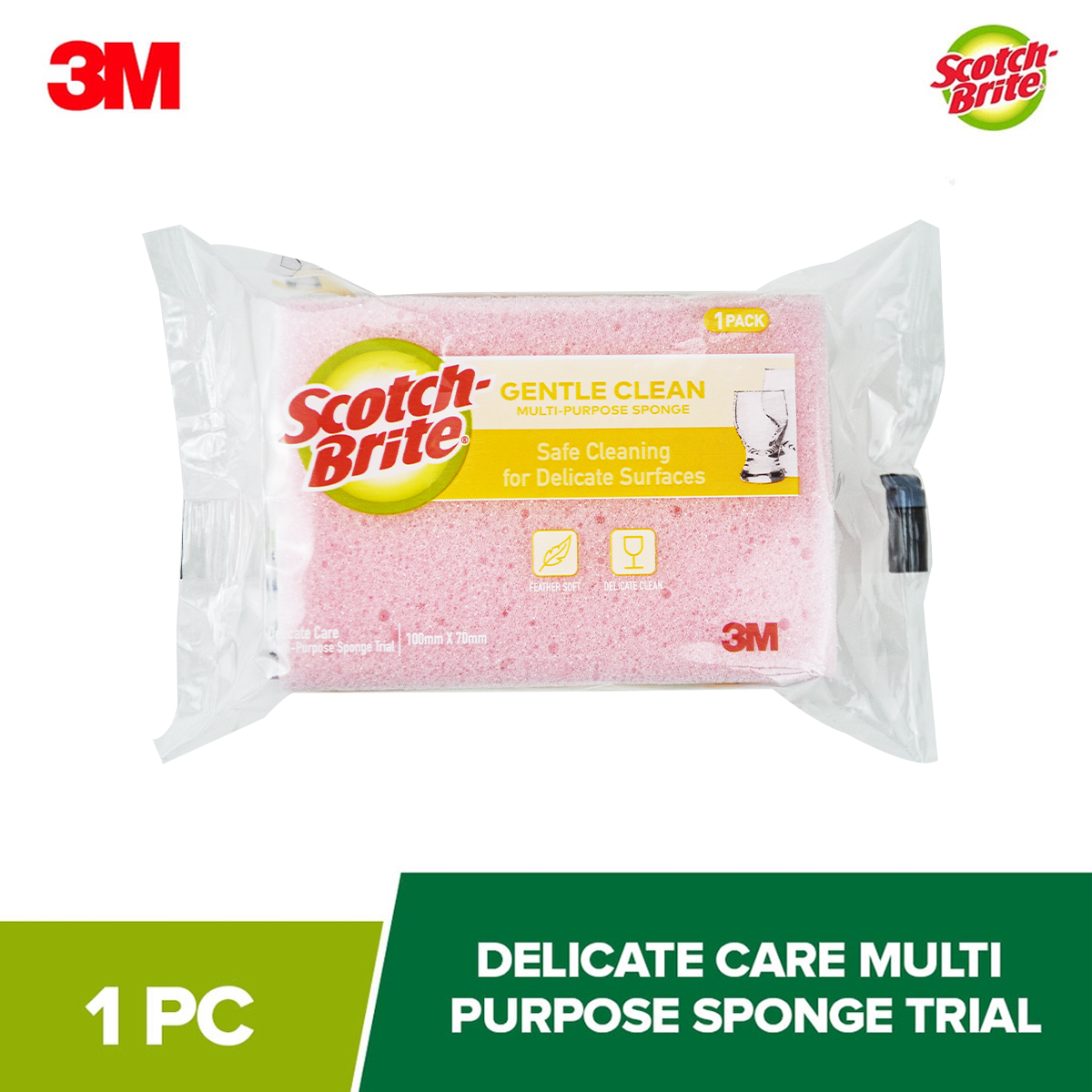 3M Scotch Brite Delicate Care Multi Purpose Sponge Trial 1pc | Lazada PH