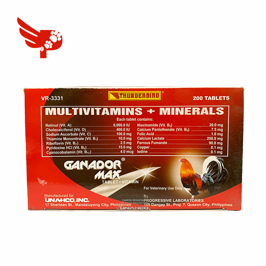 Ganador Max - sold per 200 tablets/box - Thunderbird - Multivitamins ...