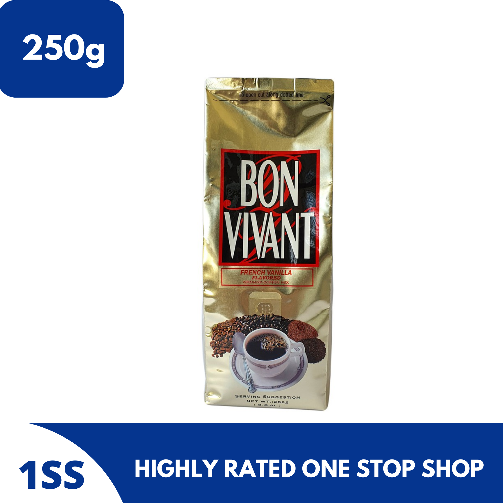 Bon Vivant Ground Coffee French Vanilla Flavored Coffee, 250g | Lazada PH