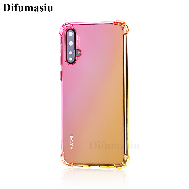 For Huawei Nova 5 Case Covers Shockproof Soft Case Gradient Color ...