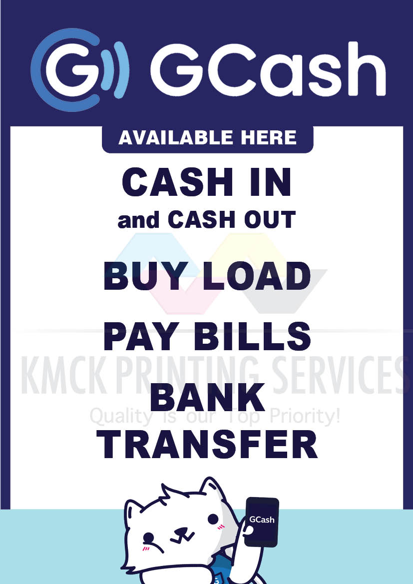 Gcash Cash In and Cash Out Available Here Door Gate Signages | Lazada PH