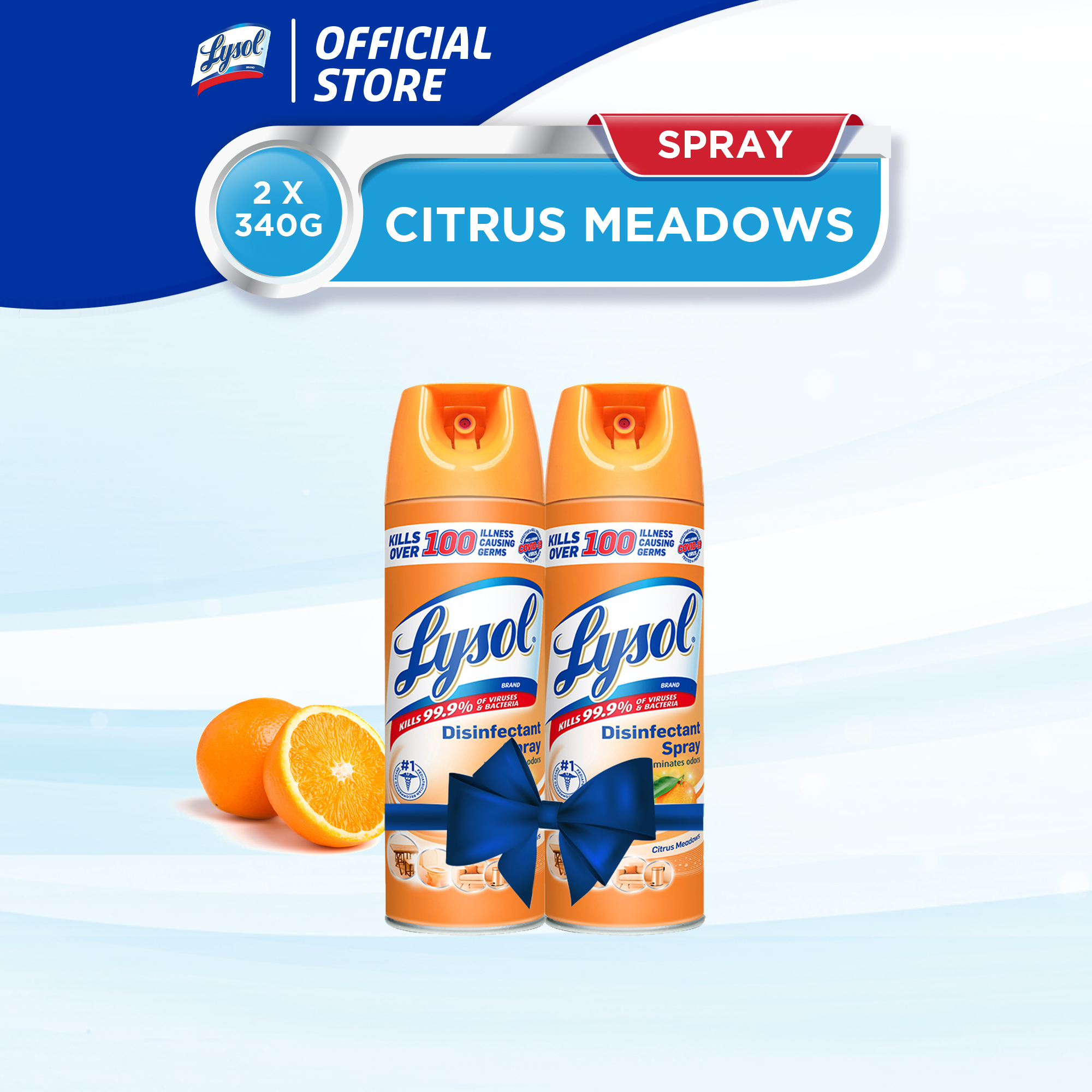 Lysol Disinfectant Spray Citrus Meadows Scent 340g Set of 2 | Lazada PH