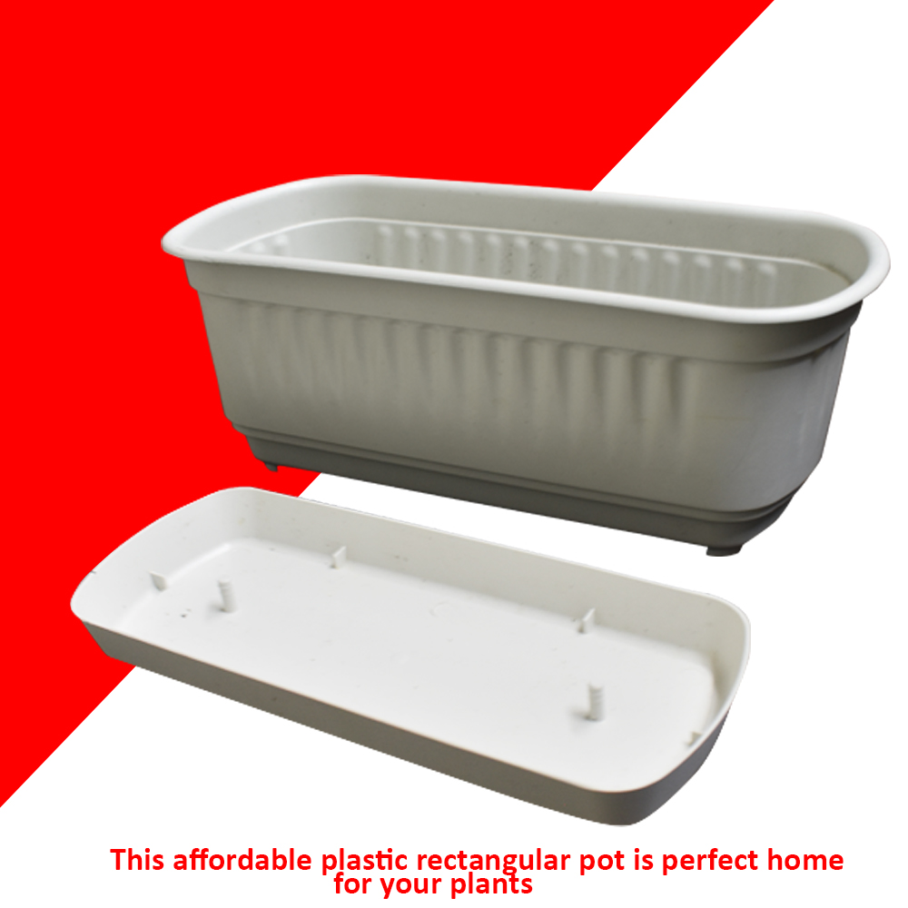 rectangular pots, plastic garden pot, Paso sa halaman, Medium 10x26x12 pots for Planting, indoor ...