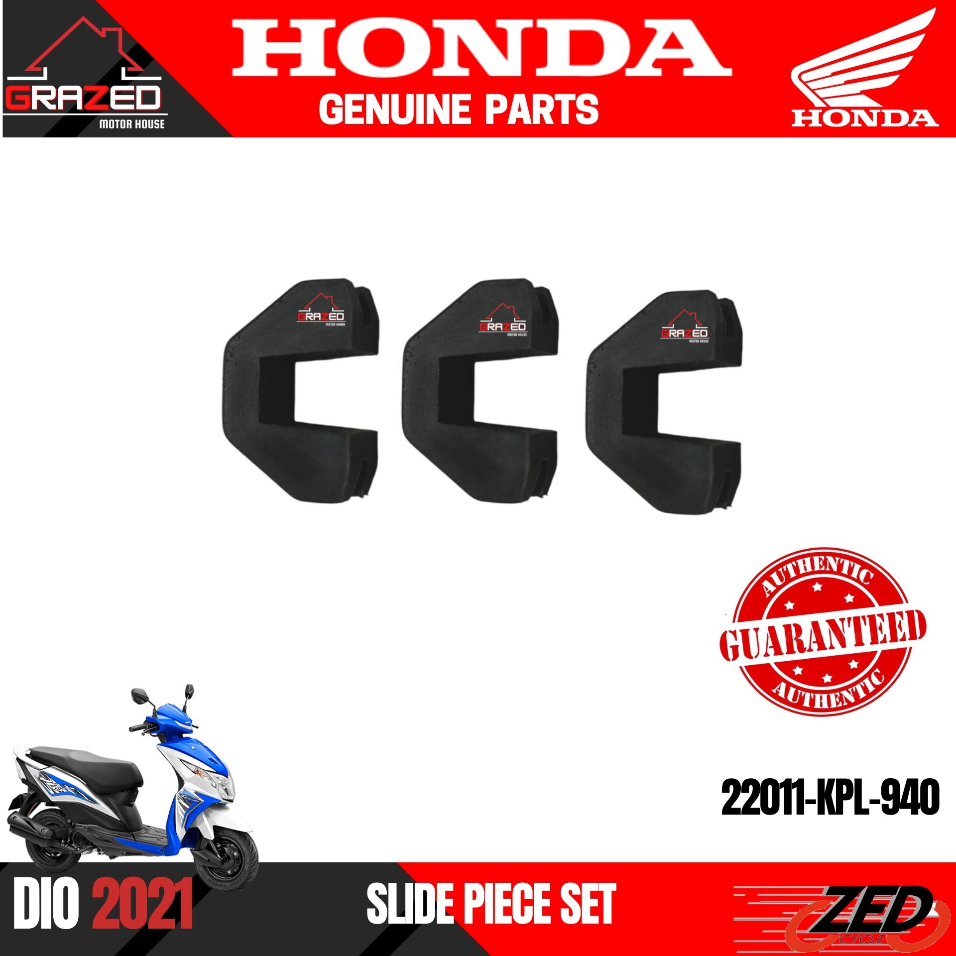 SLIDER PIECE SET for Honda Dio 2021 (22011-KPL-940) GENUINE | Lazada PH
