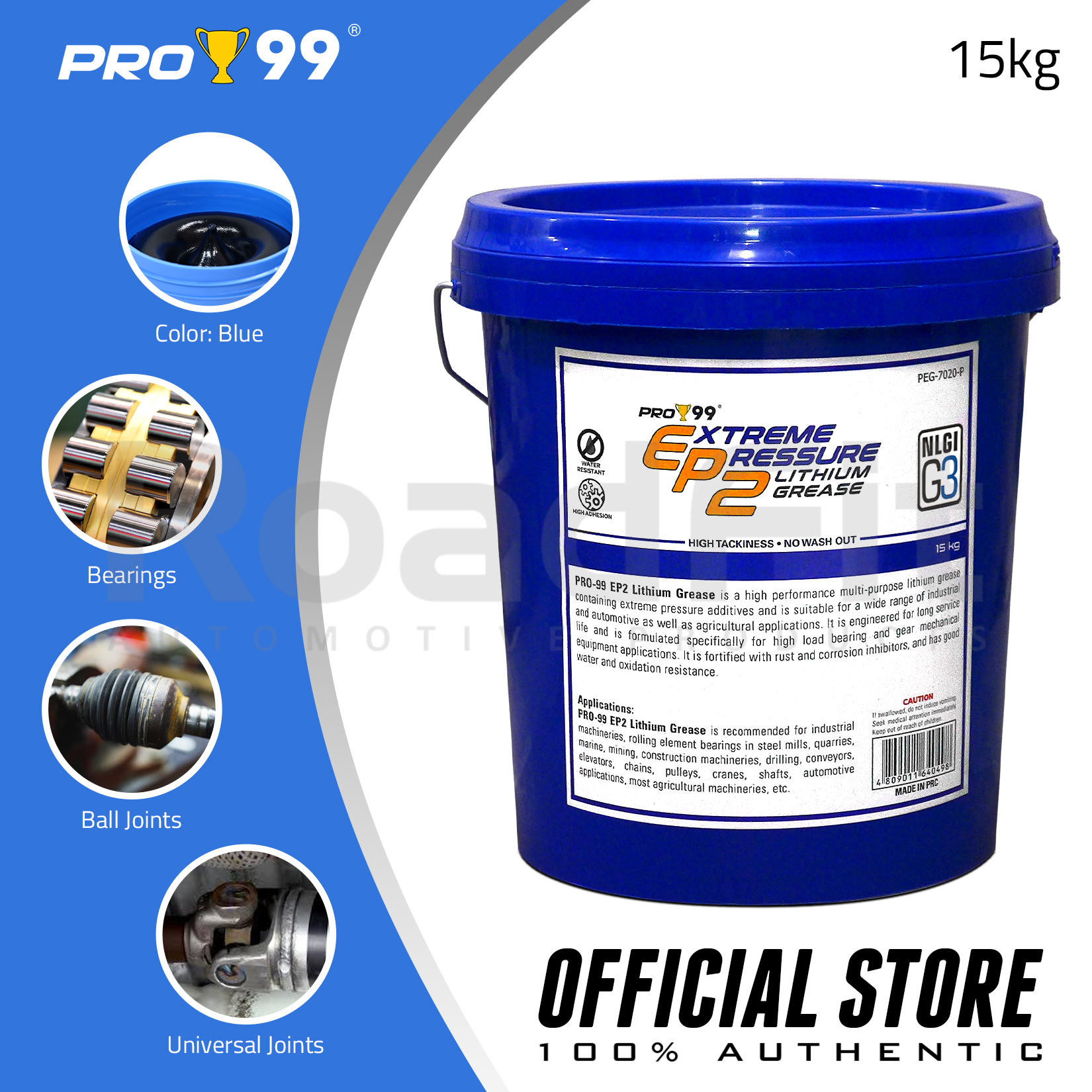 PRO-99 Extreme Pressure EP2 Grease 15kg Pro99 PN#PEG-7020-P For Car and ...