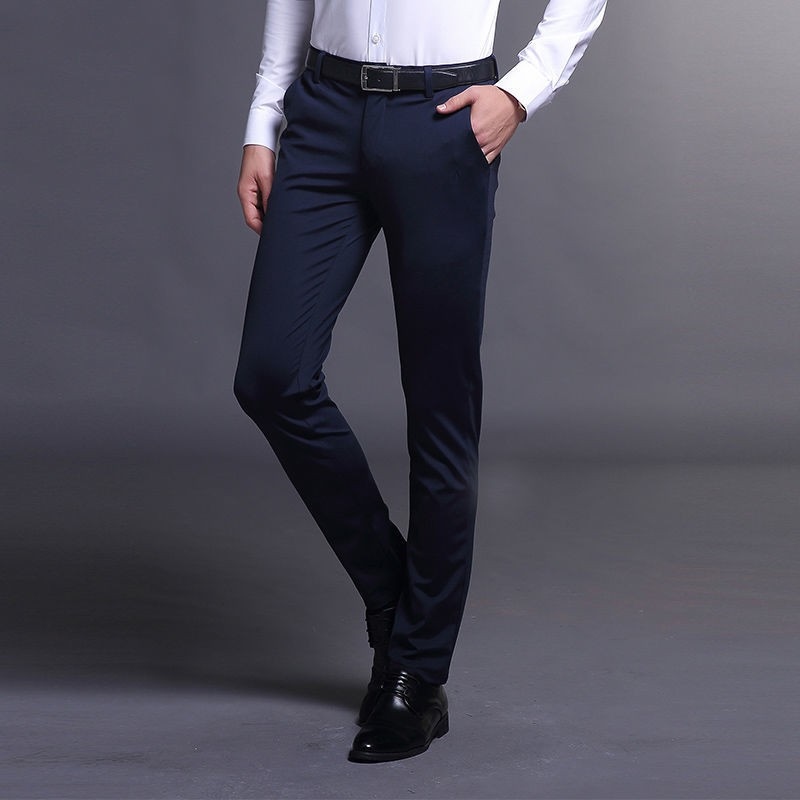 Slacks for Men Formal Office Trouser Pants Stretchable Cotton Black and ...