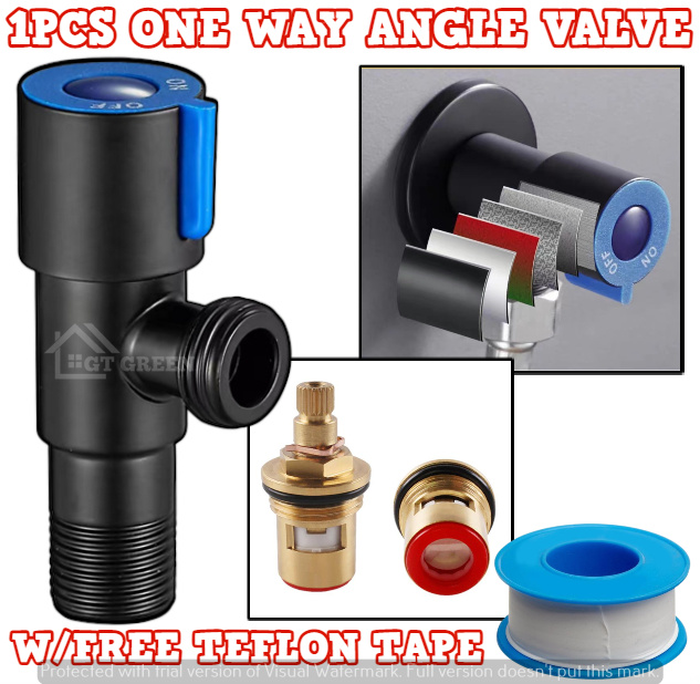 1PCS Stainless Steel 304 Matte Black One Way Angle Valve 1/2" Male Thread Quarter Turn | Lazada PH