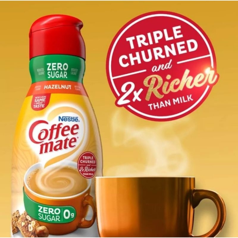 Nestle Coffee Mate Liquid Hazelnut Flavor Sugarfree / Zero Sugar 946mL ...
