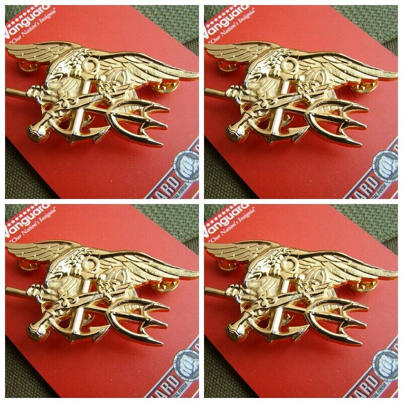 tomwang2012. four US NAVY SEAL EAGLE ANCHOR TRIDENT METAL BADGE ...
