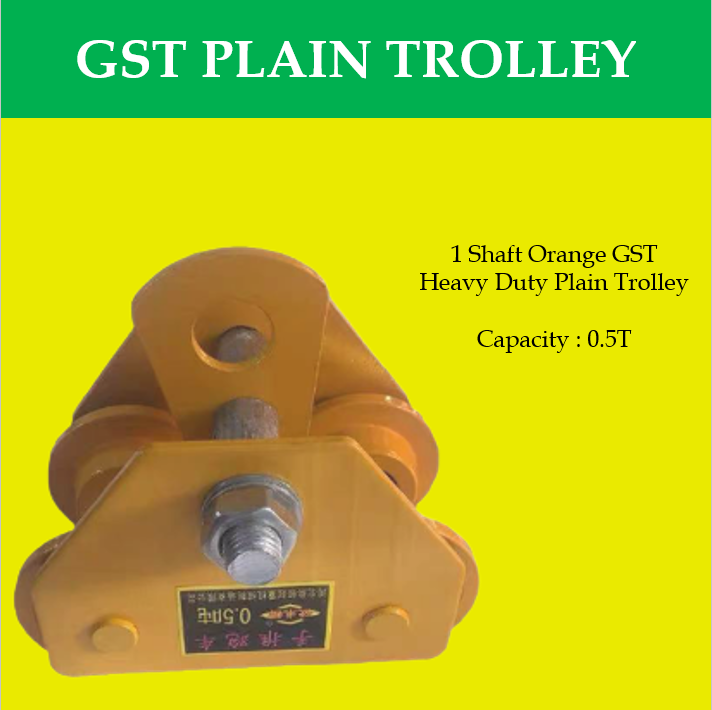 MAGO 0.5T 1 Shaft Orange GST Heavy Duty Plain Trolley Manual Driving ...