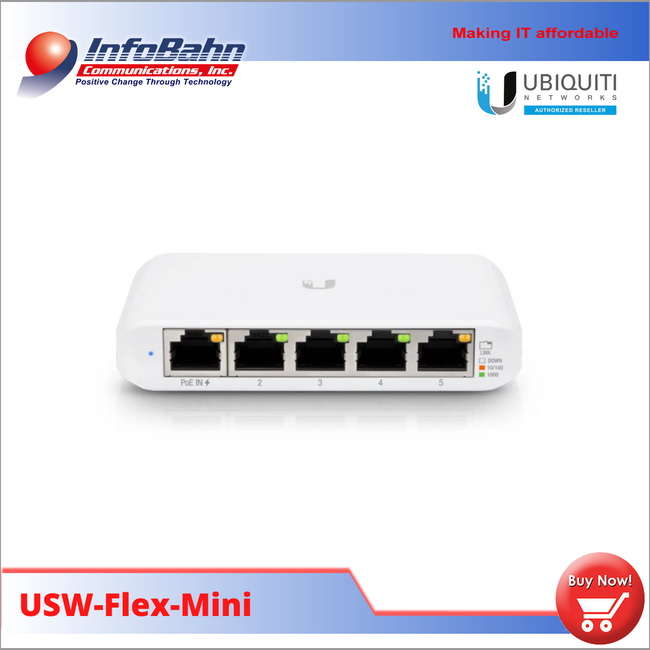 Ubiquiti Unifi USW-Flex-Mini Switch Compact Gigabit 5-Port 802.3af/at ...