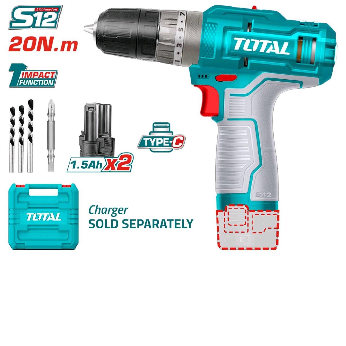 TOTAL Tools CORDLESS IMPACT DRILL 12V TIDLI12202 | Lazada PH