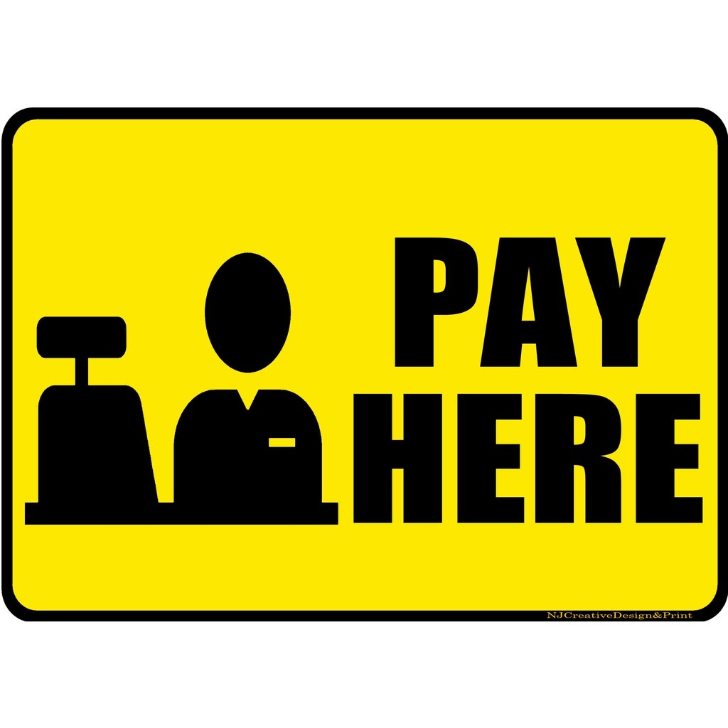 Please Pay Here-A4 Laminated Signage | Lazada PH