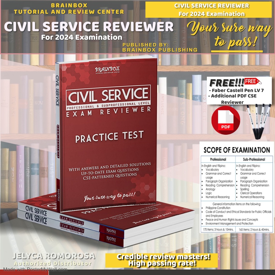 CIVIL SERVICE REVIEWER - PRACTICE TEST 2024 BRAINBOX PUBLISHING | Lazada PH