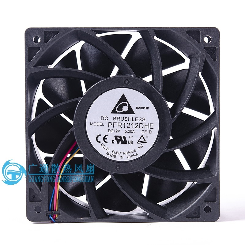 PFR1212DHE Delta 12038 12V 5.2A 12CM Ultra Violent 4 Wire PWM Smart Temperature Control Fan ...