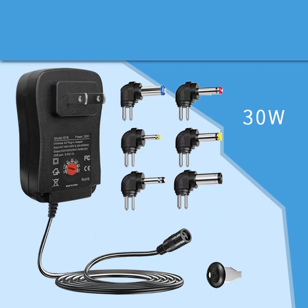 3V 4.5V 5V 6V 7.5V 9V 12V Adjustable Power Supply Adapter With Switch ...