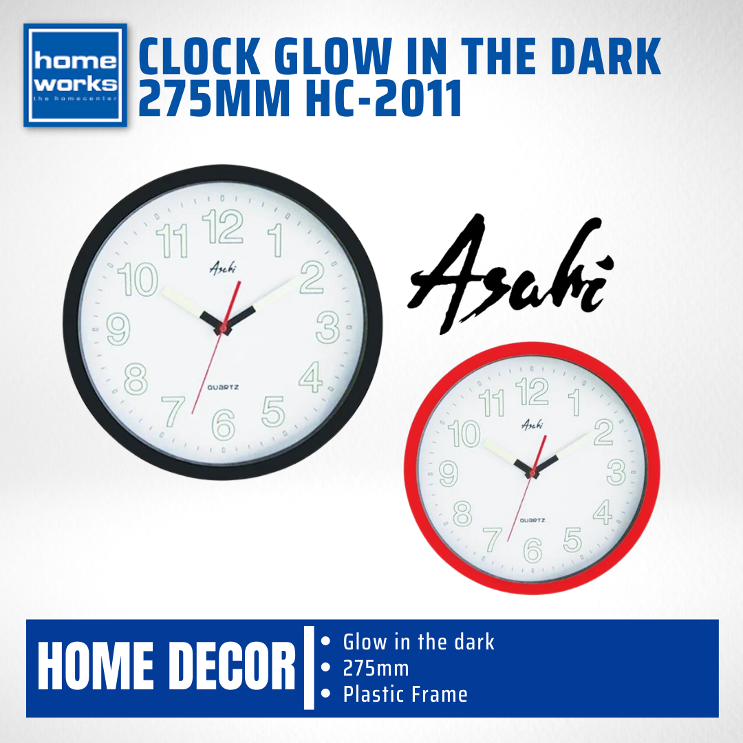 ASAHI CLOCK GLOW IN THE DARK 275MM HC-2011 | Lazada PH