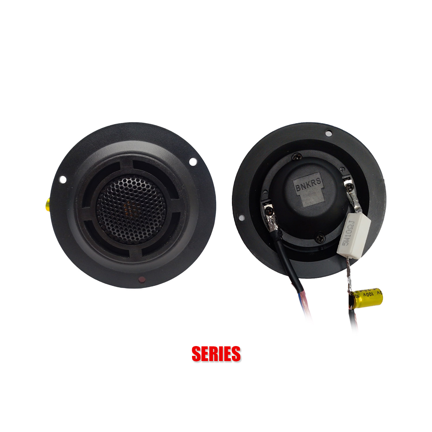 ELEET TWEETER SPT-102C w/ COIL BOOSTER 4-8Ω w/ 2.2uF CAPACITOR & 5w10Ω ...